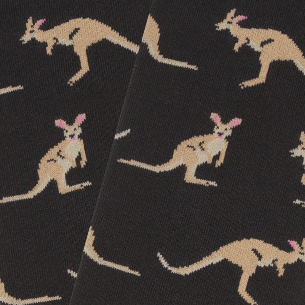 Happy Kangaroo black socks - Socks - Unisex | Leeloo